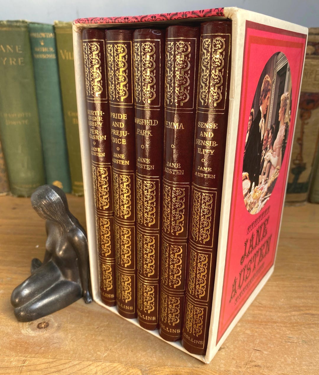 Jane Austen Book Set – 1970s Collins Press, Gilt Decorated, Marbled ...