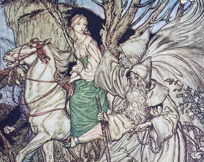 Undine Rare, Original Print Illustrated by Arthur Rackham: Source 1909 ...