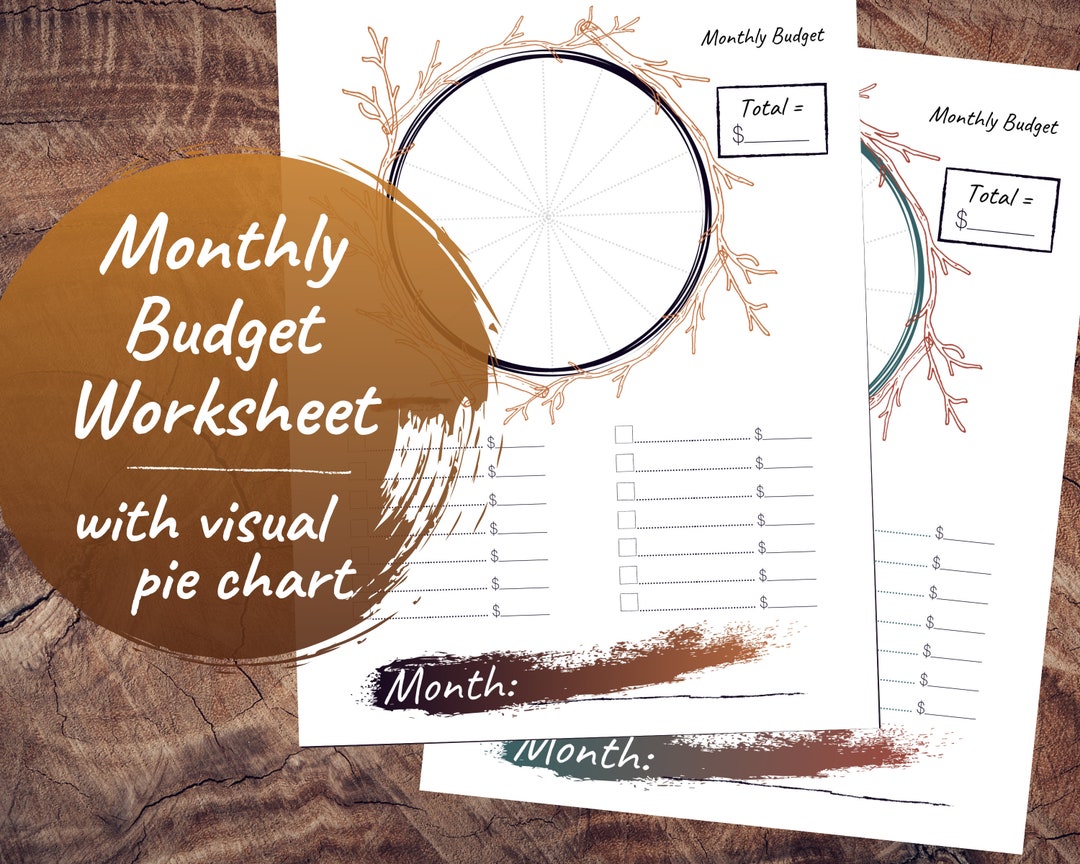 Monthly Budget Worksheet Colorful Budgeting Printable Personal Finance ...