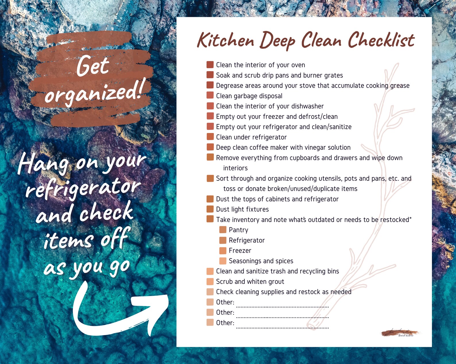 Kitchen Deep Clean Checklist | Instant Digital Download | Fresh ...