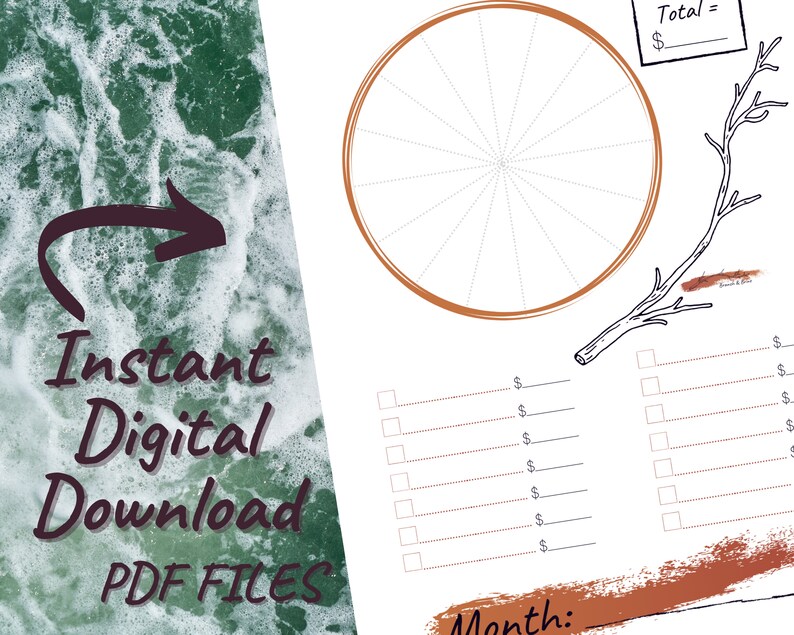 Monthly Budget Worksheet | Colorful Budgeting Printable | Personal ...