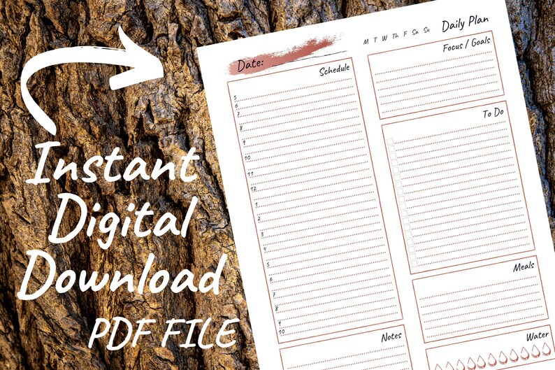 Daily Plan Printable | Pink Daily Planner Sheet | Schedule | to Do List ...