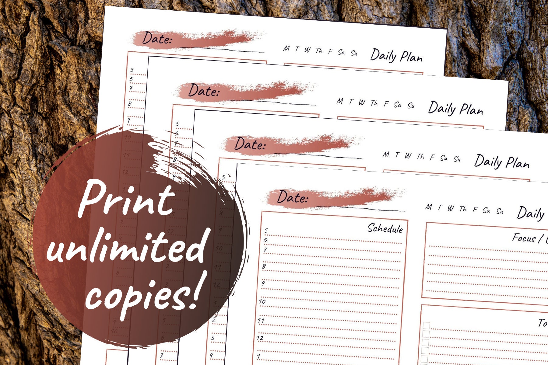 Daily Plan Printable | Pink Daily Planner Sheet | Schedule | to Do List ...