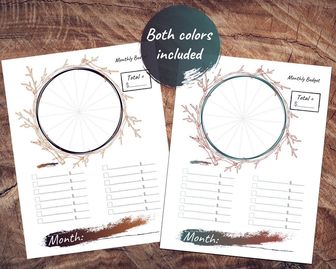 Monthly Budget Worksheet | Colorful Budgeting Printable | Personal ...