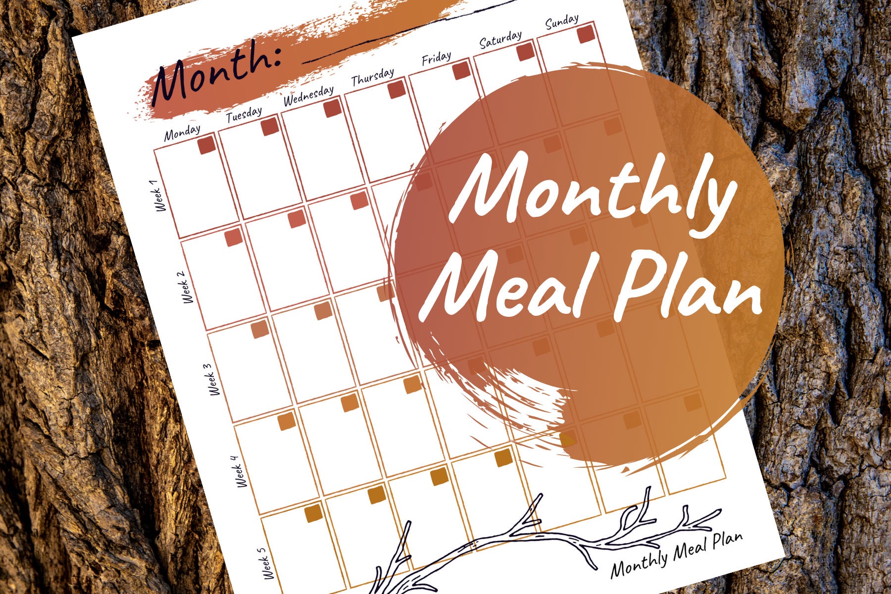 Monthly Meal Plan Printable Monthly Menu Planner Monthly - Etsy