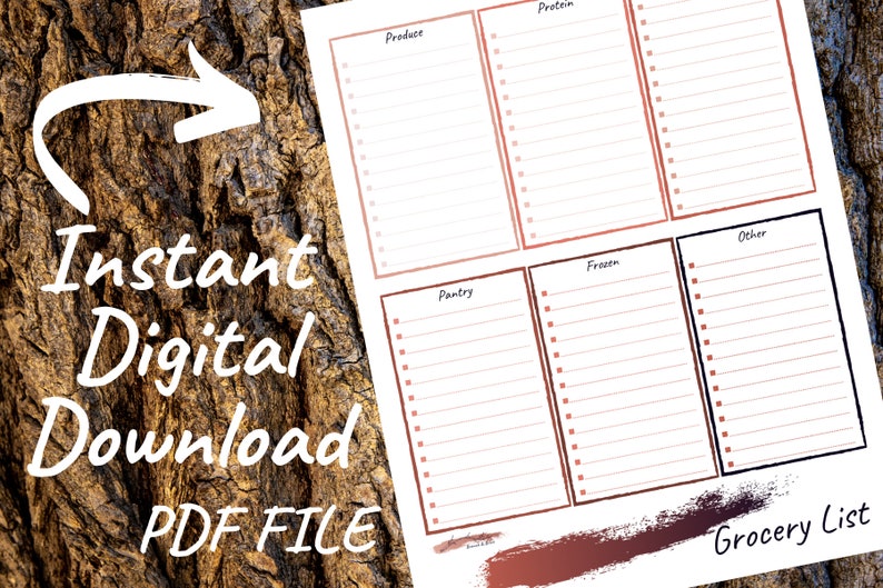 Grocery List Printable | Shopping List Planner | Grocery Store ...