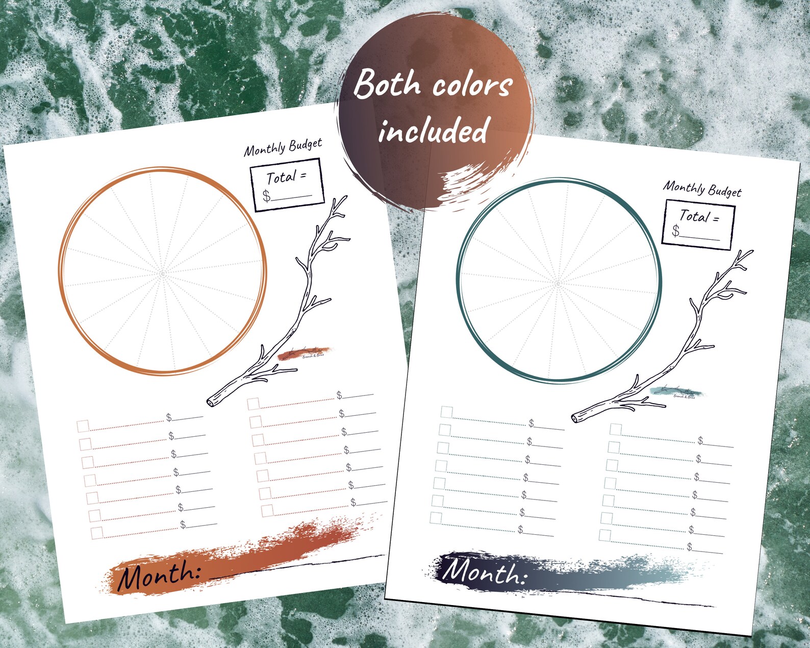 Monthly Budget Worksheet Colorful Budgeting Printable Personal Finance ...