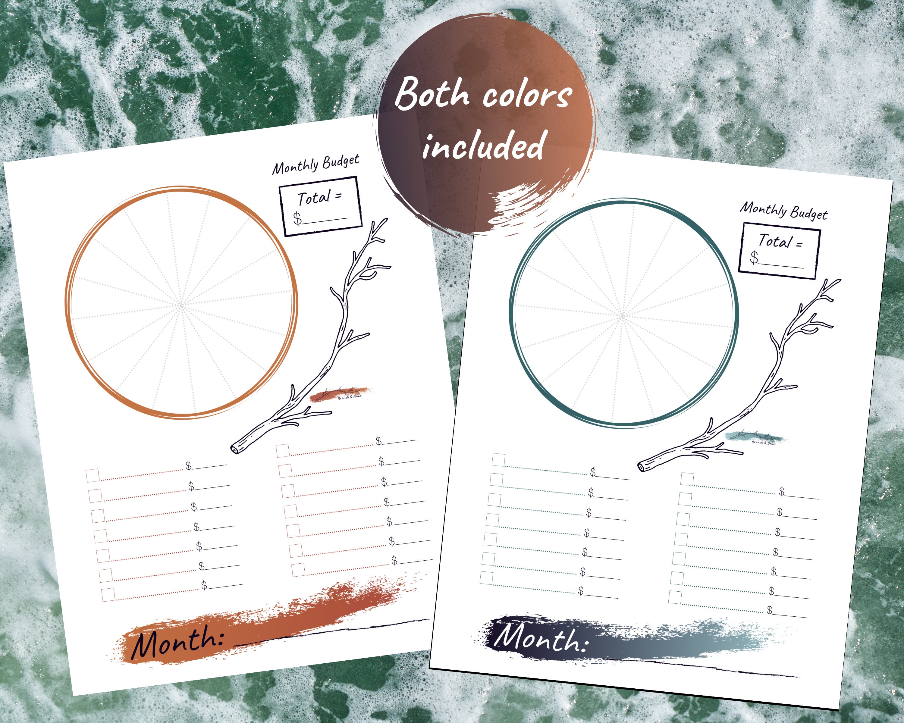 Monthly Budget Worksheet Colorful Budgeting Printable Personal Finance ...