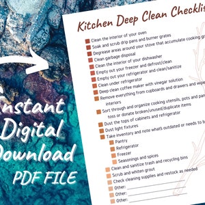 Kitchen Deep Clean Checklist | Instant Digital Download | Fresh ...