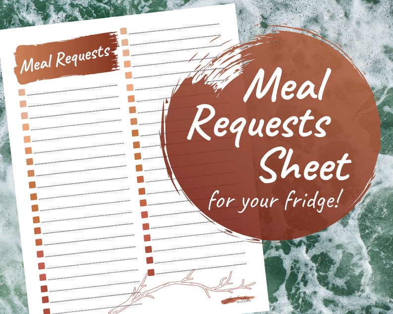 Refrigerator Meal Requests Sheet | Menu Wish List for Family | Easy ...
