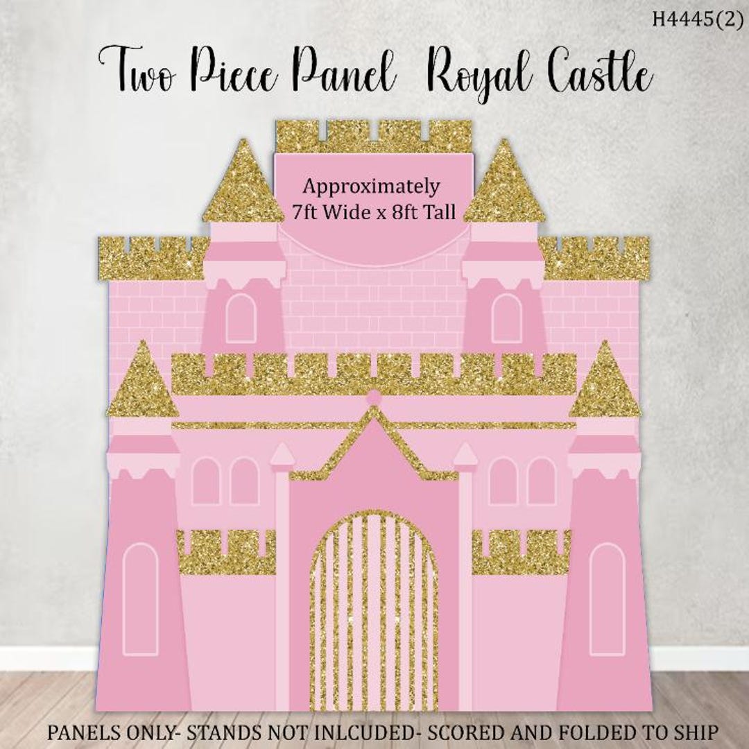 Pink Gold Castle 7x8 Coroplast Party Prop, Castle Prop, Castle Backdrop ...