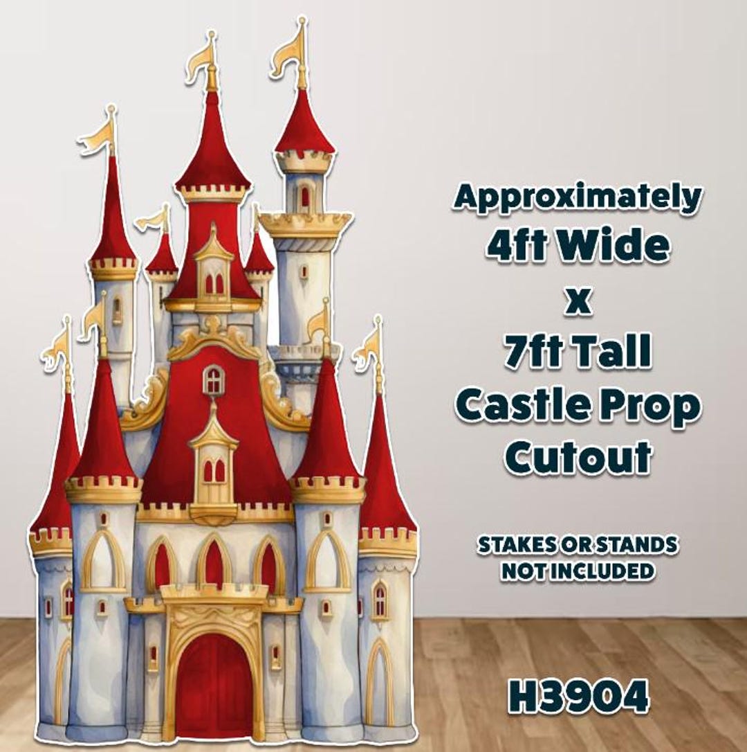 7ft Red Castle Panel Coroplast Party Decor Princess and Prince Decor ...
