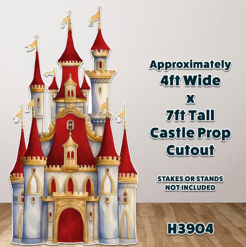 7ft Red Castle Panel Coroplast Party Decor Princess and Prince Decor ...