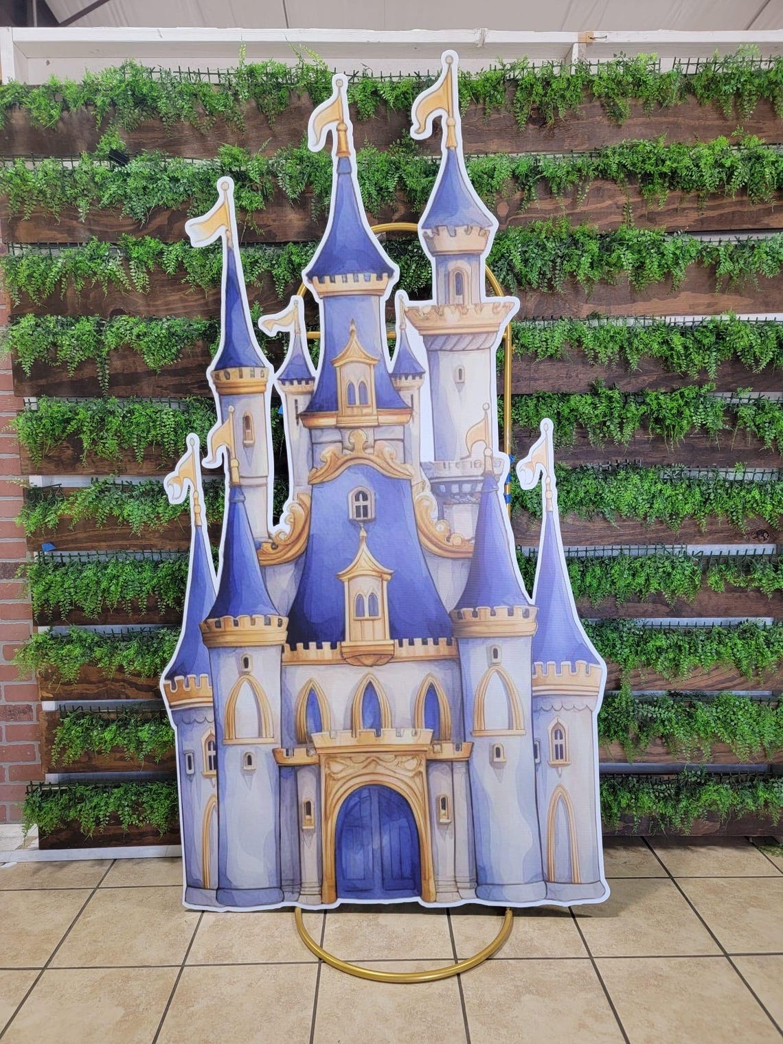 7ft Blue Castle Panel Coroplast Party Decor Princess and Prince Decor ...