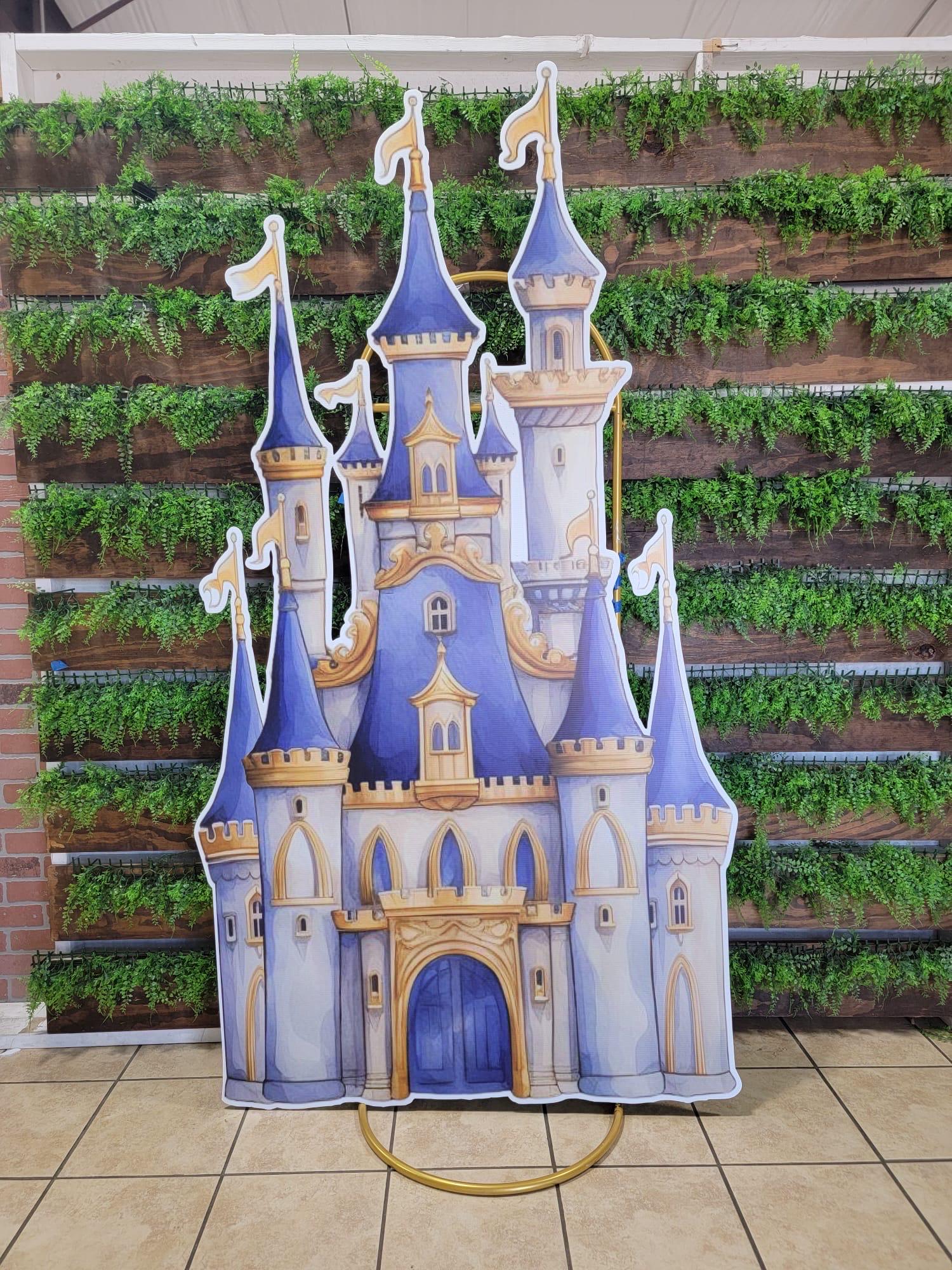 7ft Blue Castle Panel Coroplast Party Decor Princess and Prince Decor ...