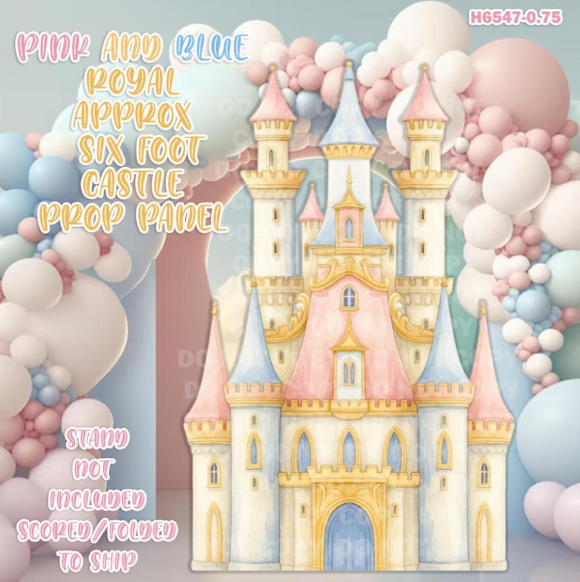6FT Blue Pink Castle Panel Coroplast Party Decor Princess, Decor ...