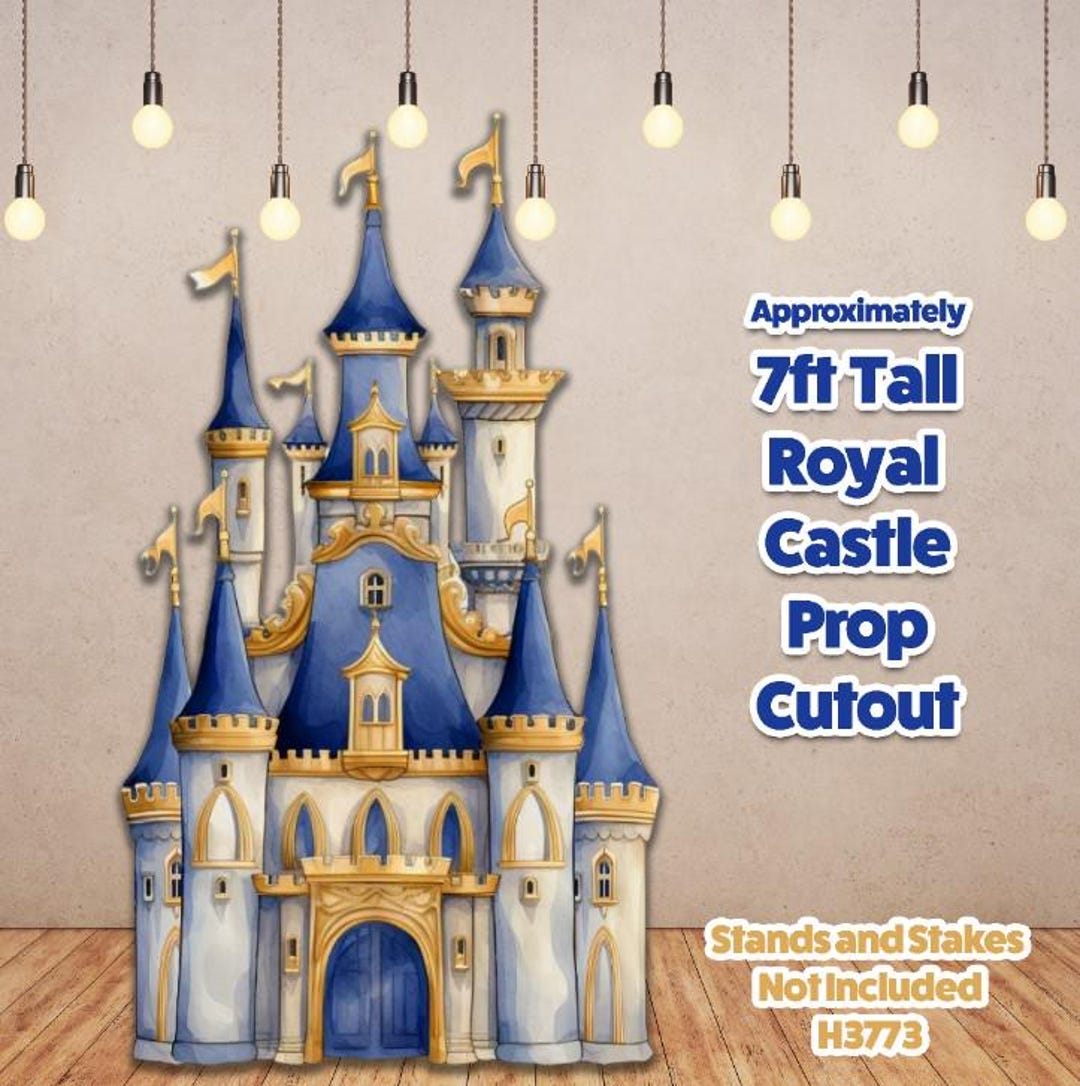 7ft Blue Castle Panel Coroplast Party Decor Princess and Prince Decor ...