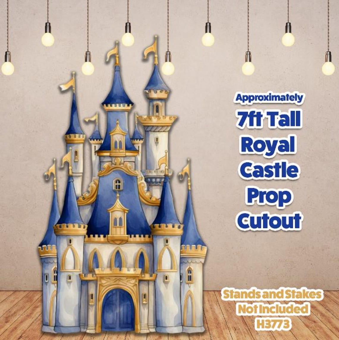 7ft Blue Castle Panel Coroplast Party Decor Princess and Prince Decor ...