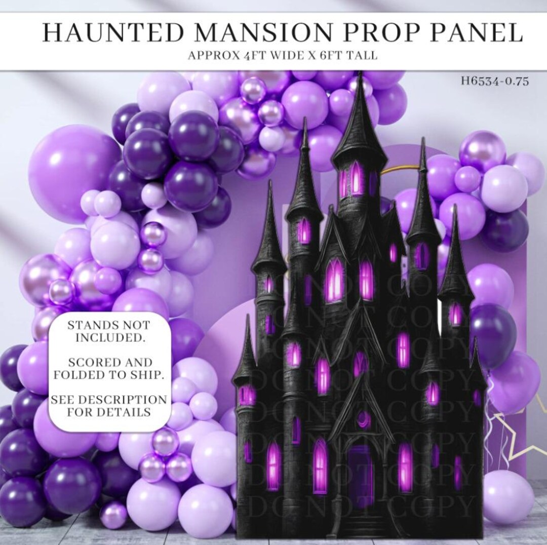 Black Purple Castle Panel Coroplast Party Decor Princess and Prince ...