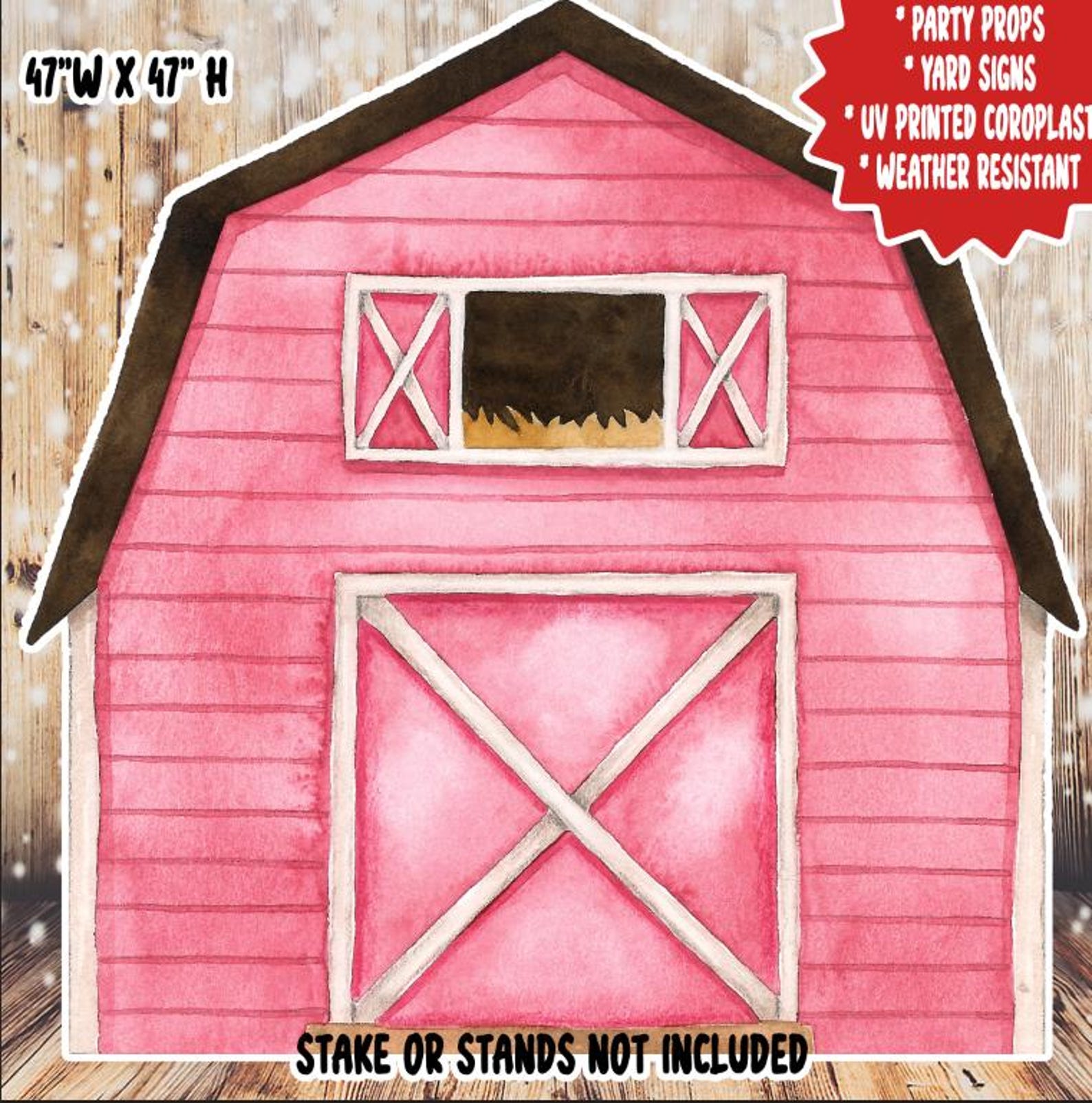 Red Barn 4ft Tall , Barn Props, Party Decor, Farm Birthday Party ...