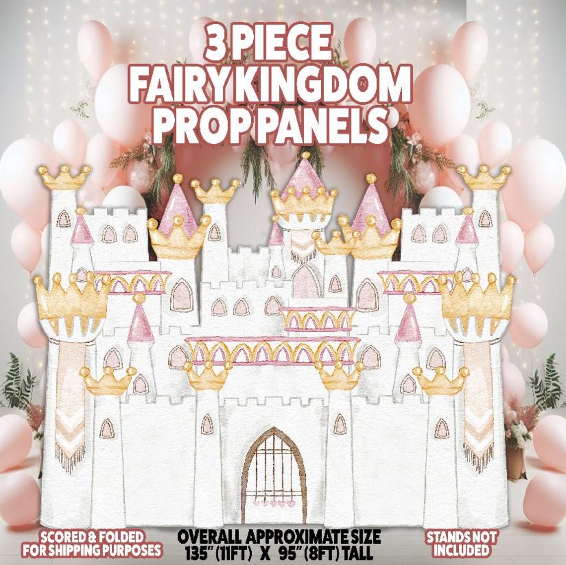White Gold Castle Pink Party Prop, Castle Prop, Castle Backdrop ...