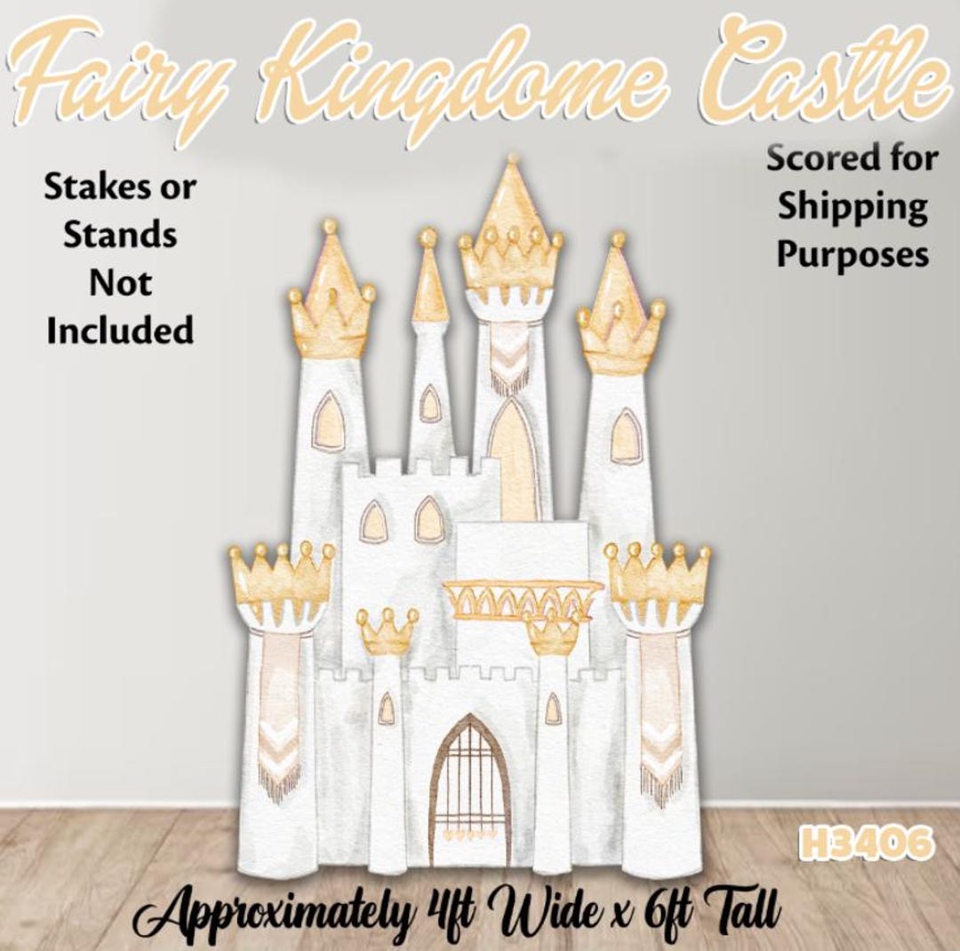 White Gold Castle Coroplast Party Prop, Castle Prop, Castle Backdrop ...