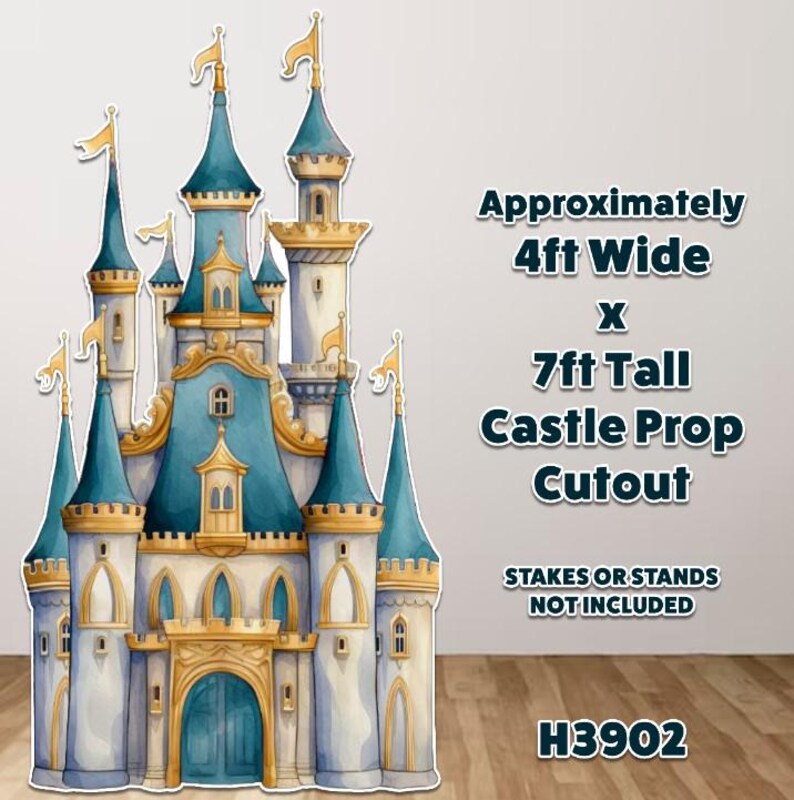 7ft Teal Castle Panel Coroplast Party Decor Princess and Prince Decor ...