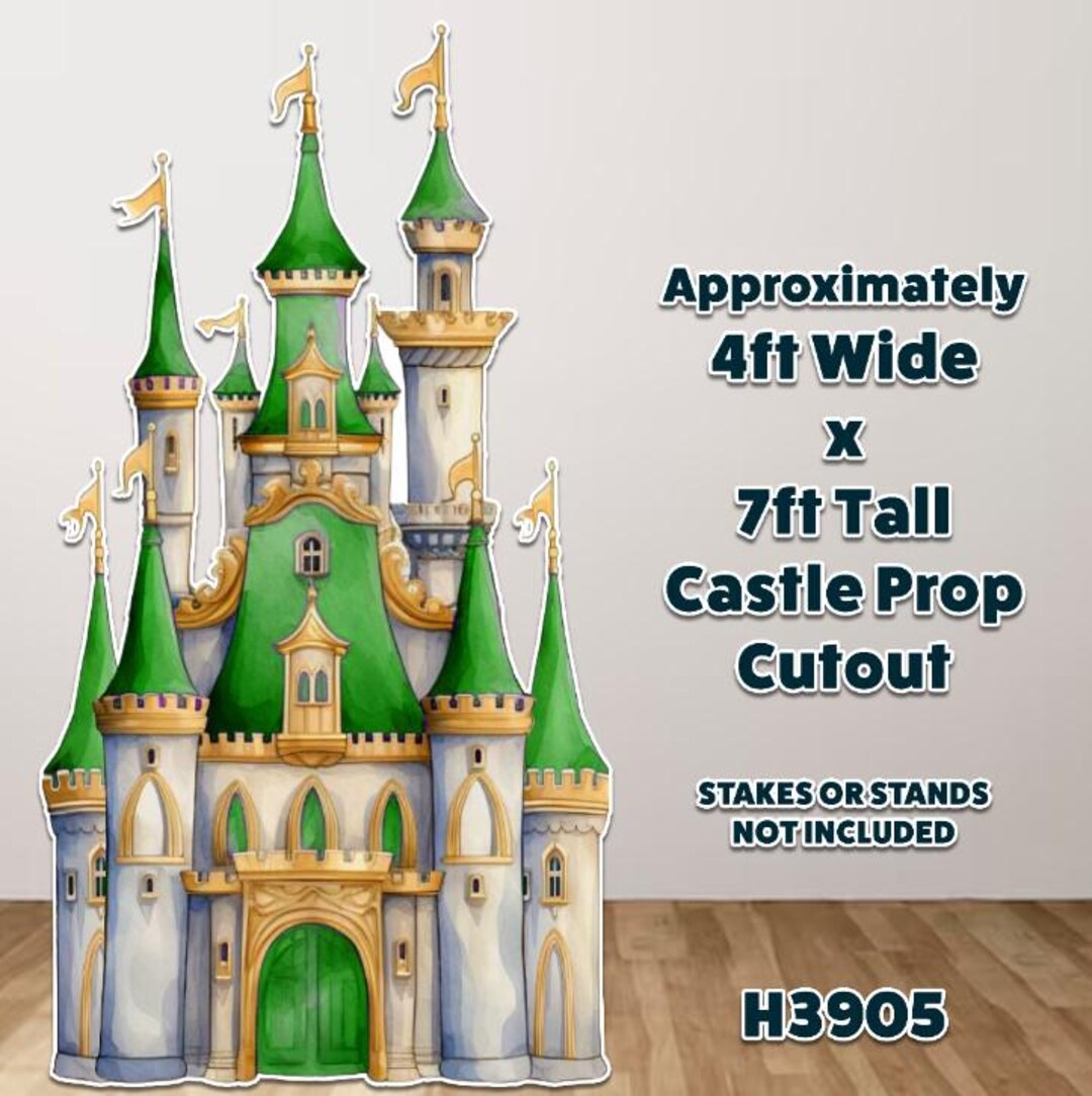 7ft Green Castle Panel Coroplast Party Decor Princess and Prince Decor ...