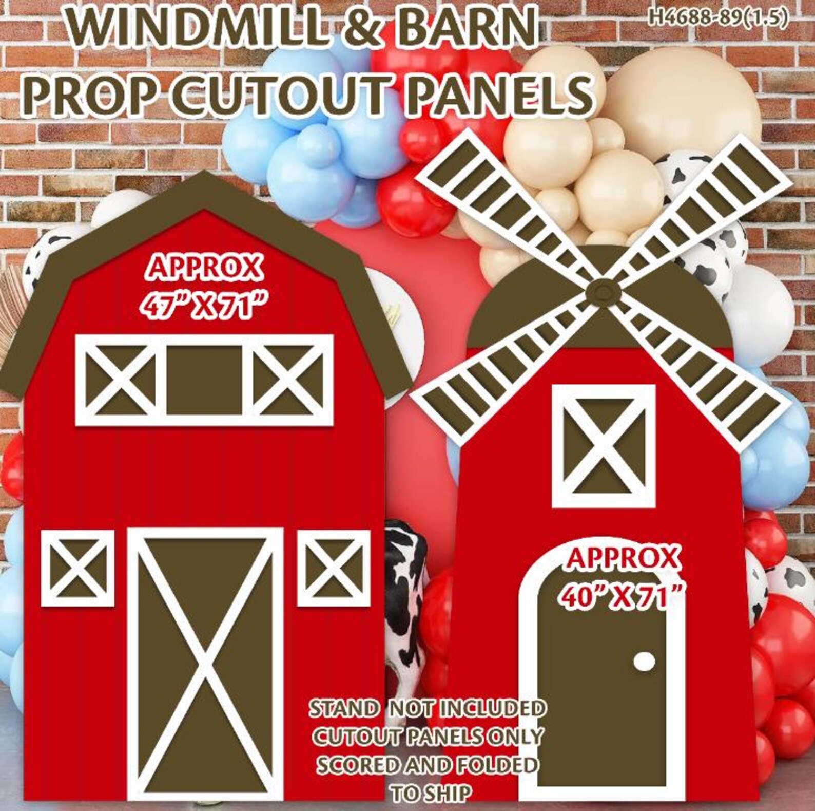 Red Barn and Windmill , Barn Props, Party Decor, Farm Birthday Party ...