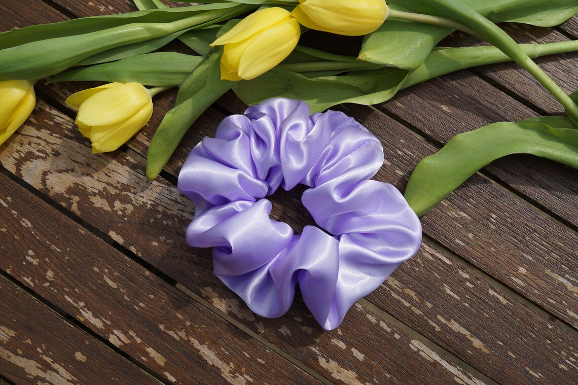 Set of Five Extra Large Silky Satin Scrunchies Pastel Colour - Etsy