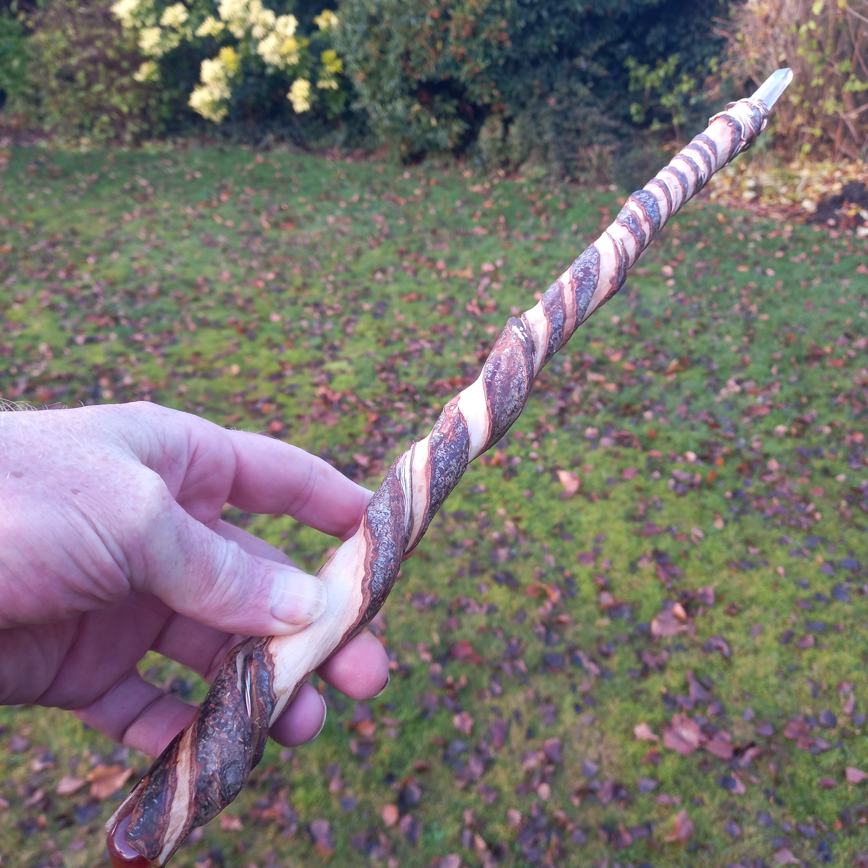 Birch Wand Naturally Twisted With Carnelian and Quartz - Etsy
