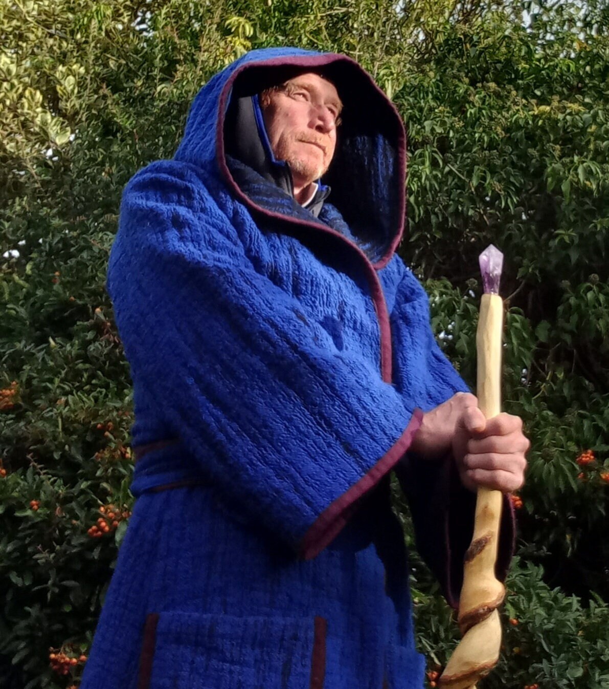 Amethyst Topped Rowan Wood Spiral Staff - Etsy Finland