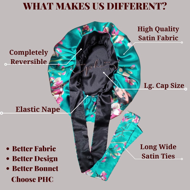 All Satin Reversible Tie Bonnet Satin-lined Satin Ties - Etsy