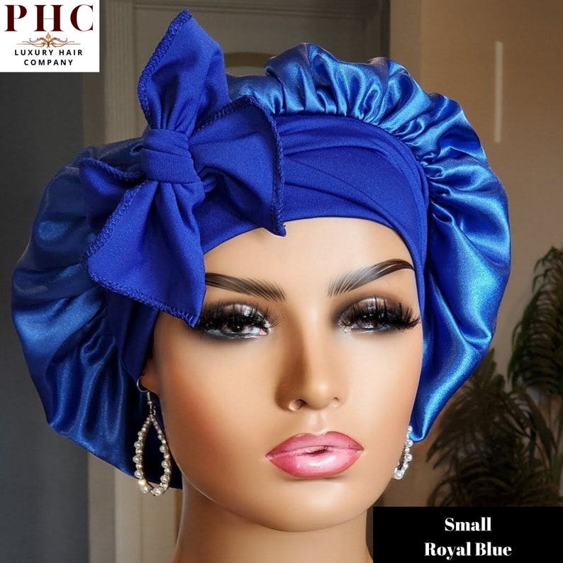 Single Layer Satin Bonnet with Adjustable Stretch Ties | Etsy