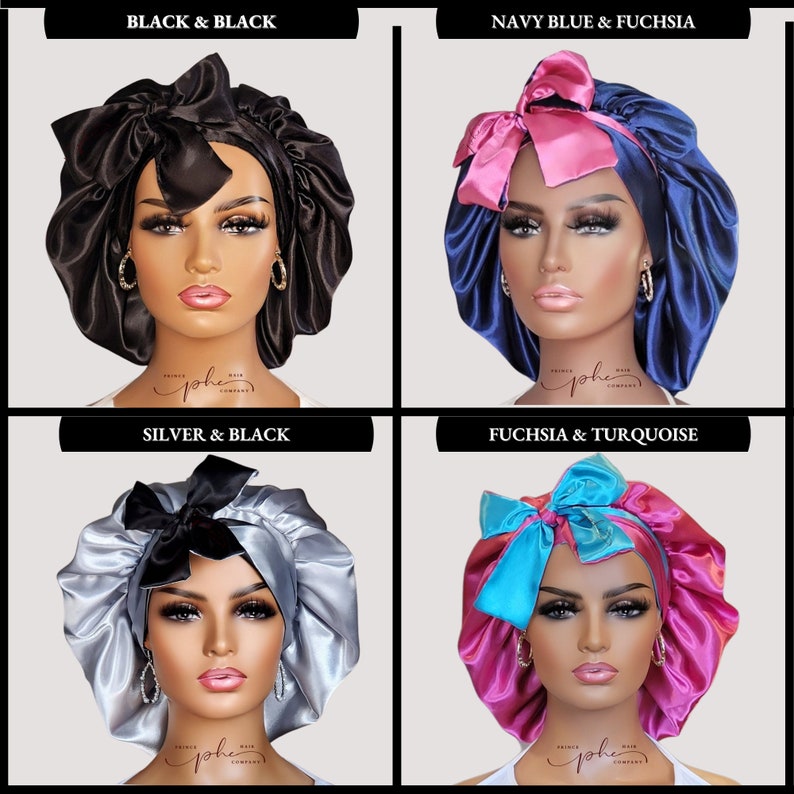 All Satin Reversible Tie Bonnet Satin-lined Satin Ties - Etsy