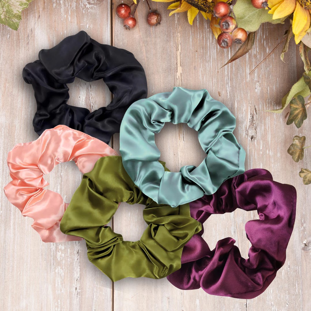 Handmade Satin Scrunchie for Damage-free Hair Styling - Small Size - 3 ...