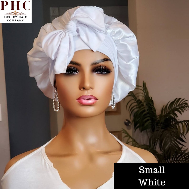 White Satin Bonnet With Adjustable Ties Perfect Bridal | Etsy