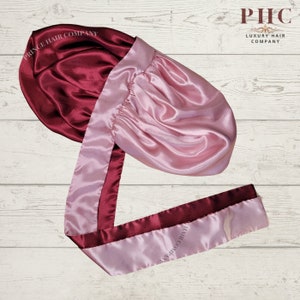 Rose Gold and Burgundy All Satin Reversible Bonnet - Etsy