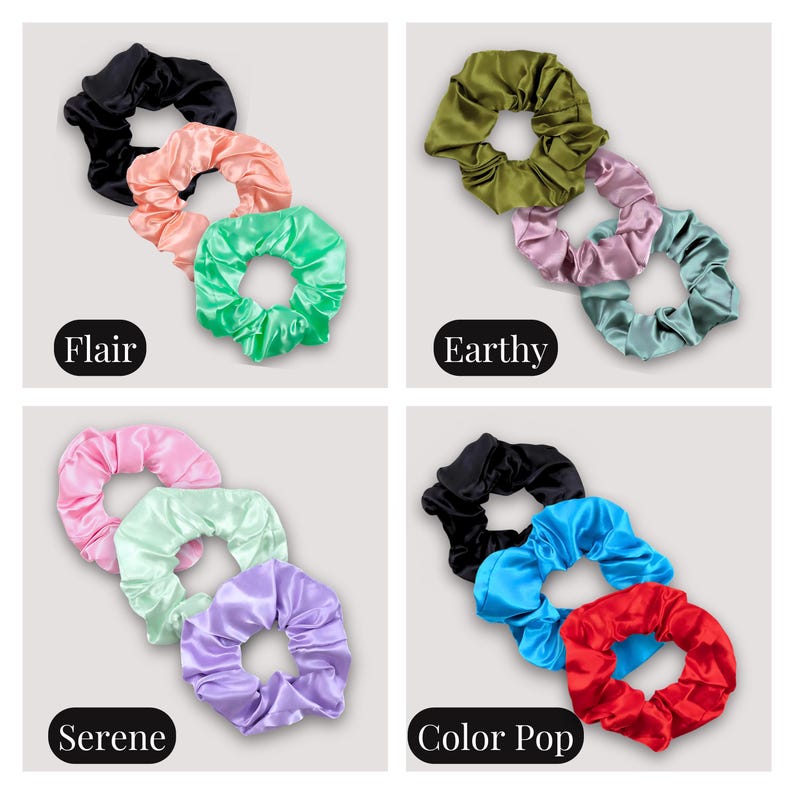 Handmade Satin Scrunchie for Damage-free Hair Styling - Small Size - 3 ...
