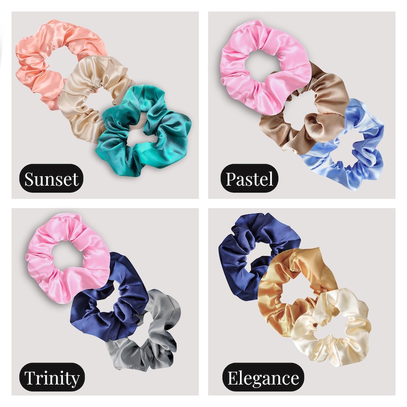 Handmade Satin Scrunchie for Damage-free Hair Styling - Small Size - 3 ...