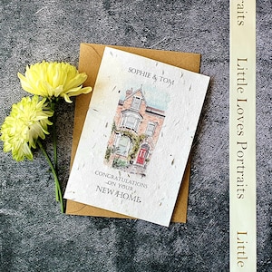 Custom Watercolour House Portrait, Greetings Card, Personalised House ...