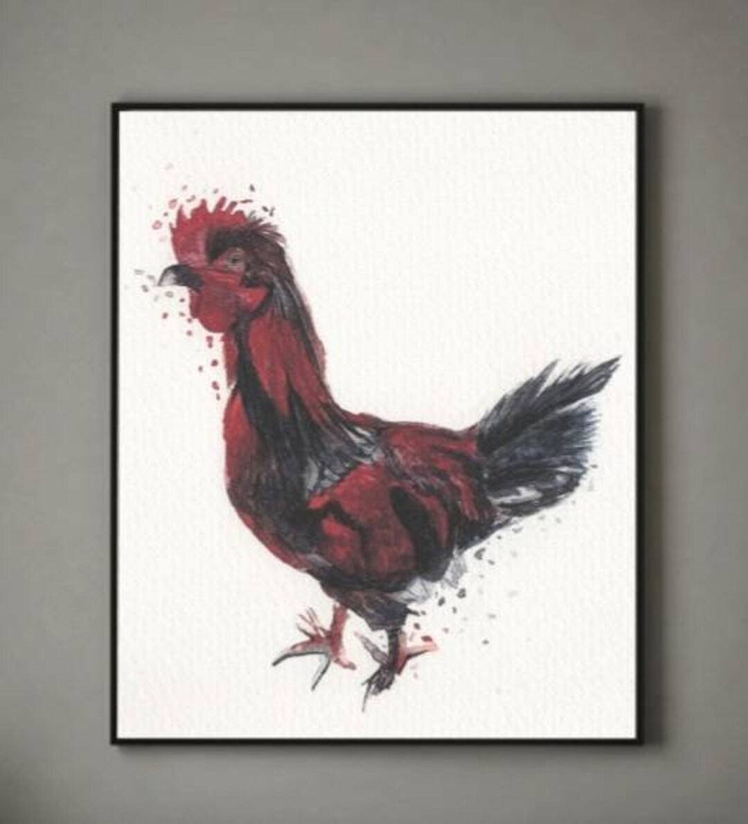 Cockerel Watercolour Print charles, Farm Yard Animals, Wall Art ...