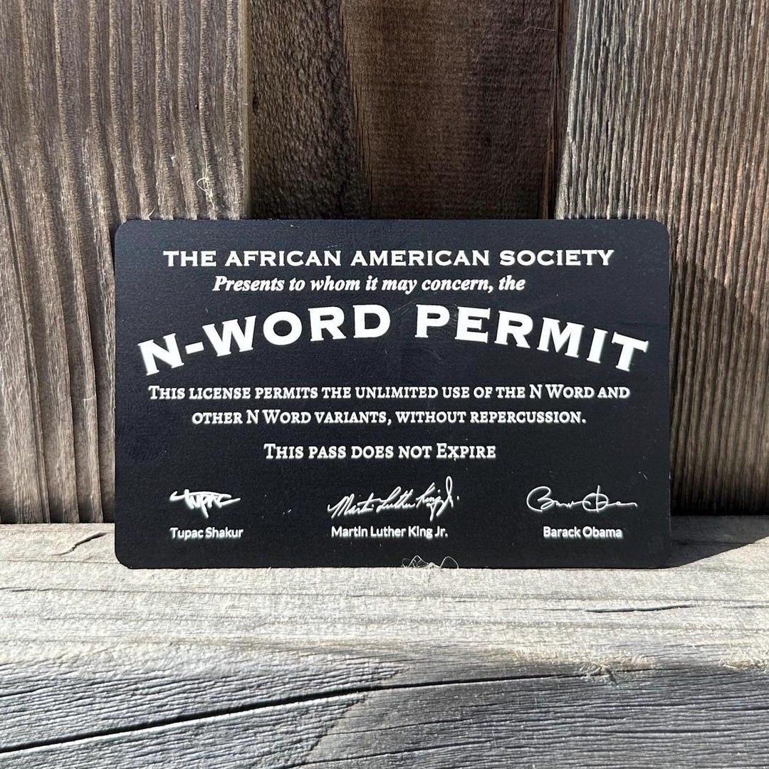 N-word Pass Novelty, N Word Pass Card Durable Metal Gag Novelty Gift ...