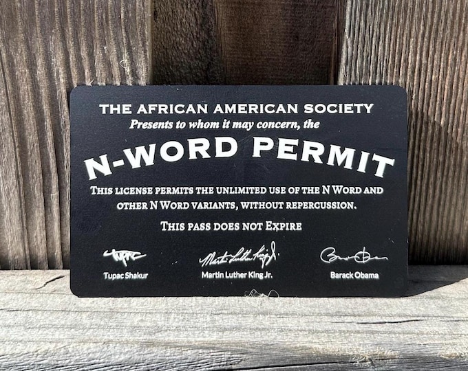 N-word Pass Novelty, N Word Pass Card Durable Metal Gag Novelty Gift ...