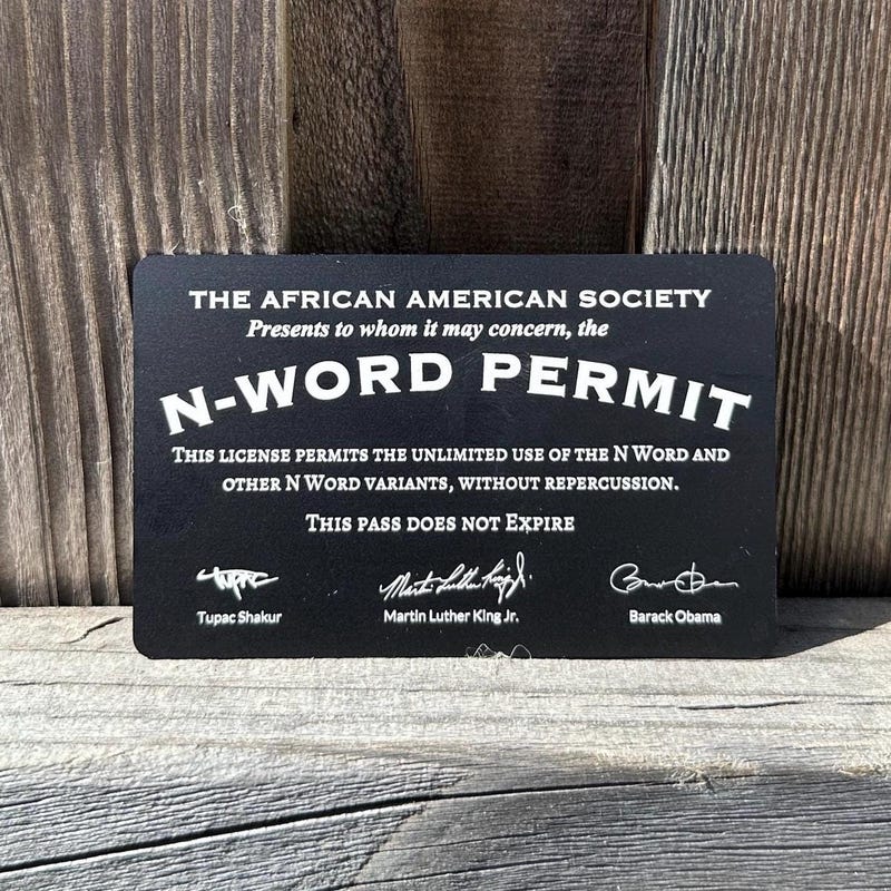 N Word Pass Card - Etsy