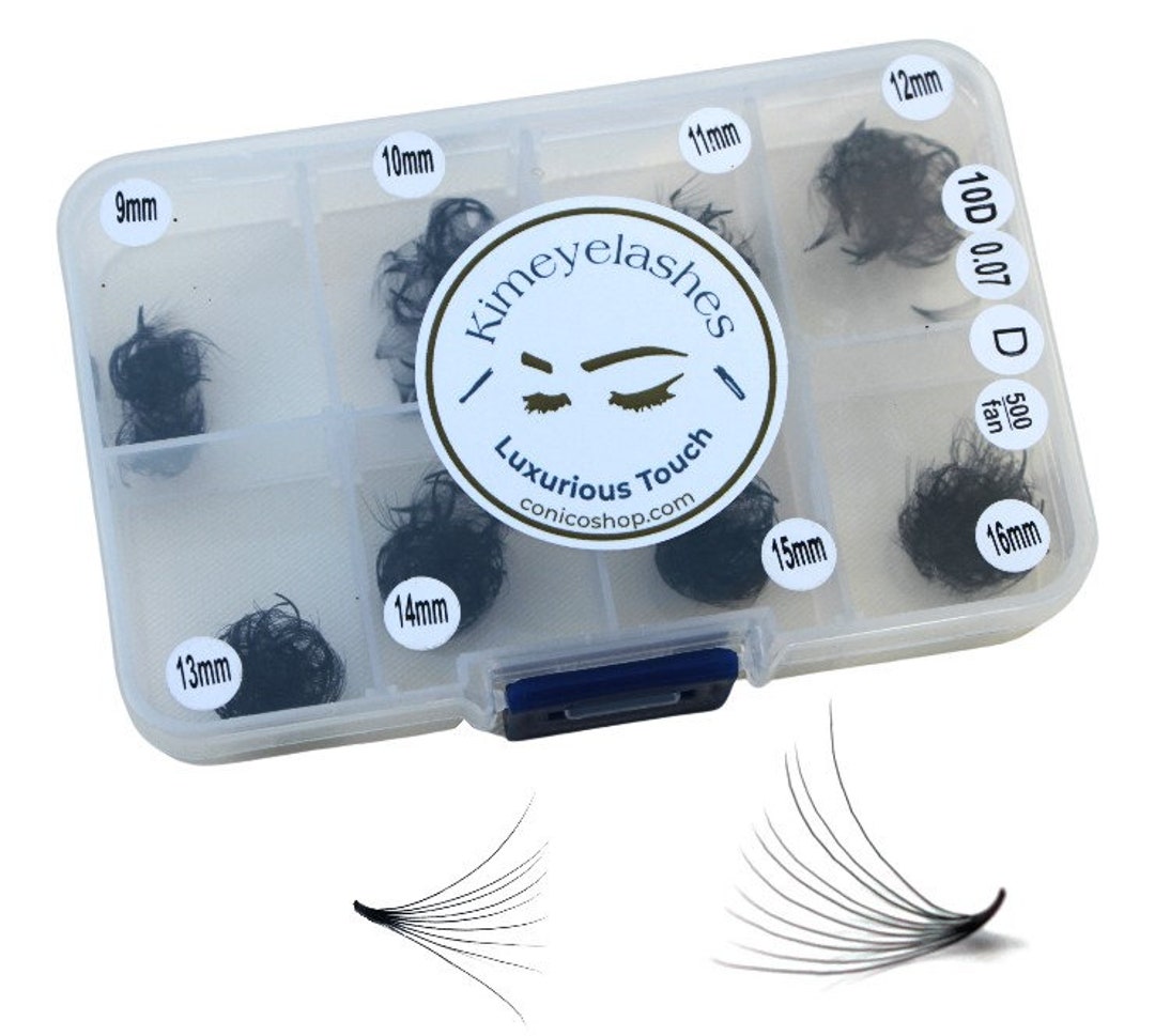 10D Premade Fans Wispy Lashes 500 Fans 0.07 Mixed Lengths Volume Loose ...