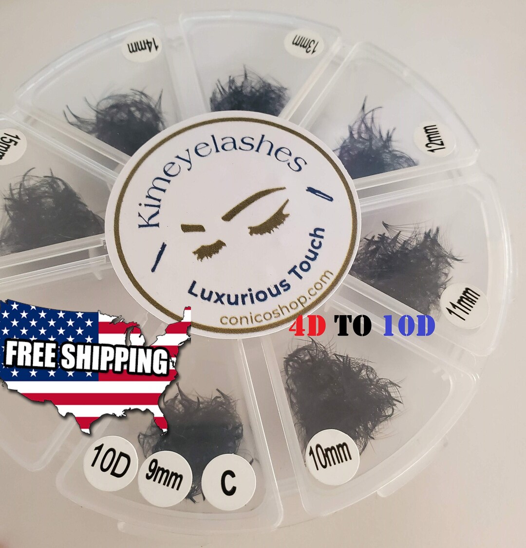 1000 Fans Premade Volume Loose Fans C, D Curl 0.07 Mixed Lengths by ...