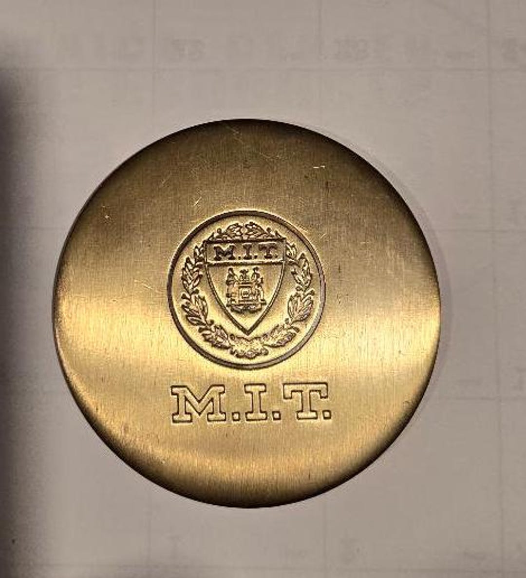 MIT Brass Paperweight Vintage and Rare - Etsy