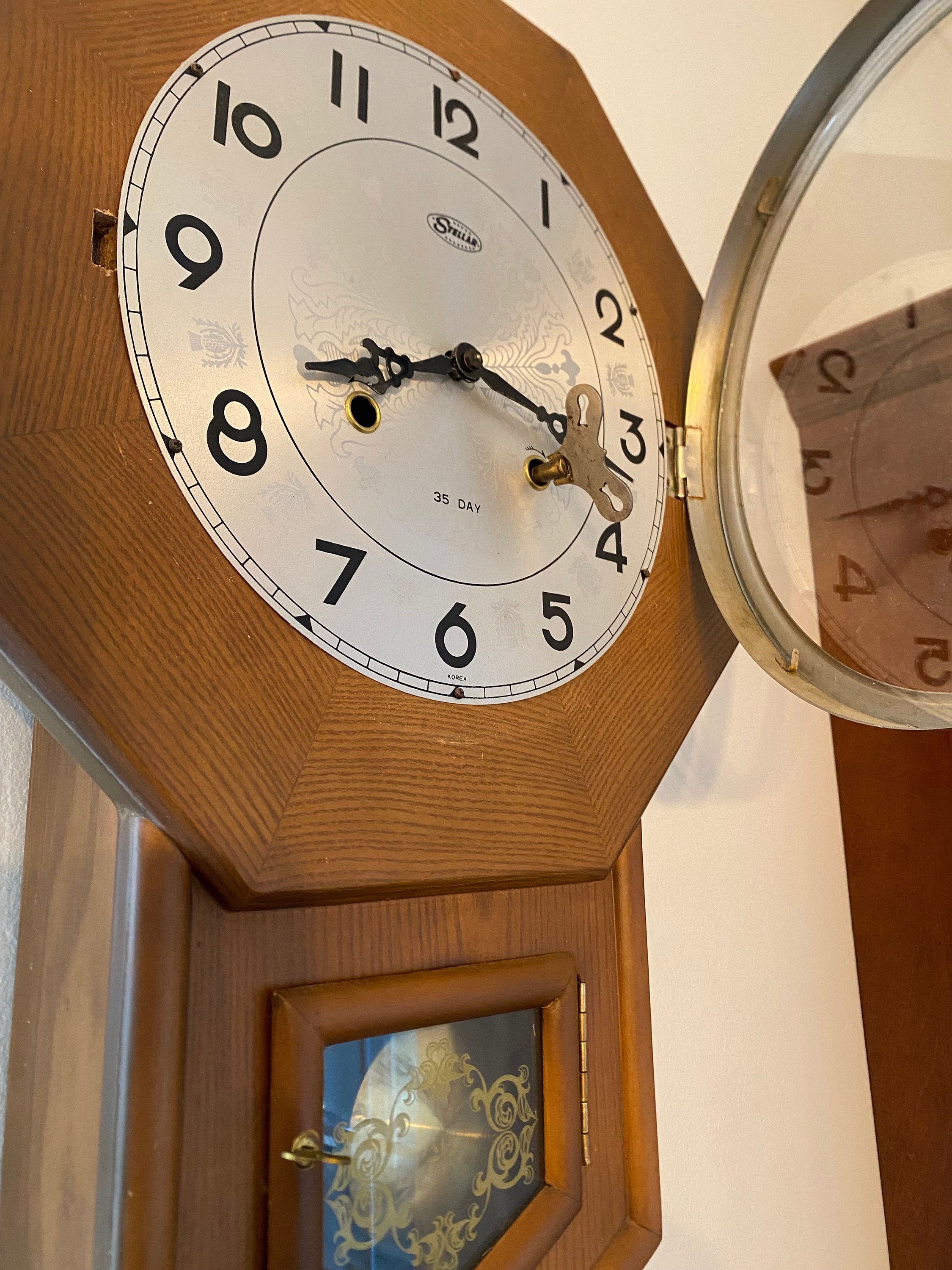 Vintage Mechanical Wall Clock Chiming Pendulum Wall Clock Restored ...