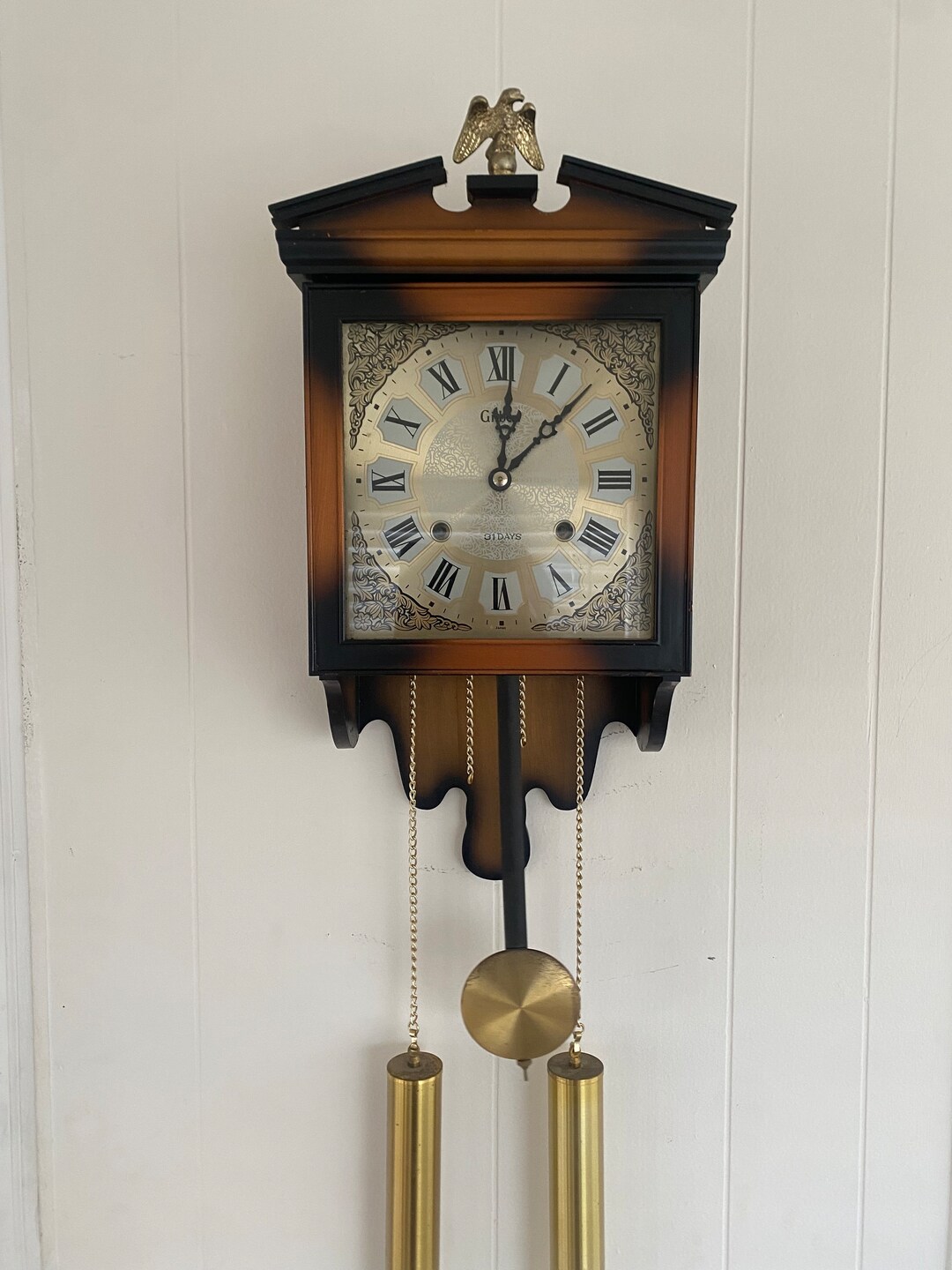 Vintage Chiming Pendulum Wall Clock Professionally Serviced Mechanical Wall Clock With Key - Etsy